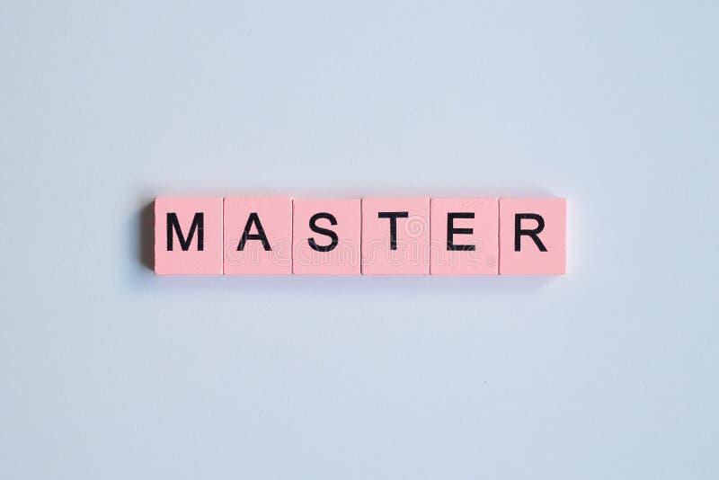 Master Word Wooden Cubes on a White Background Stock Photo - Image of ...