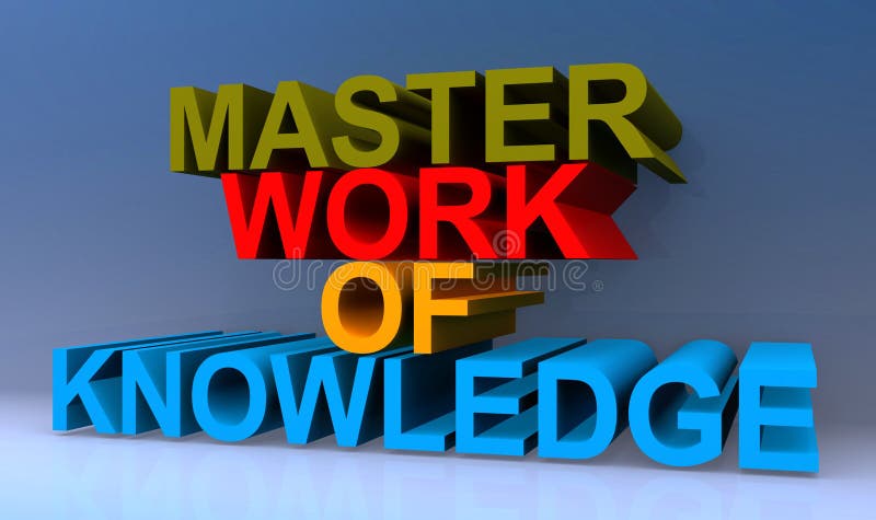 Master Work of Knowledge on Blue Stock Illustration - Illustration of ...