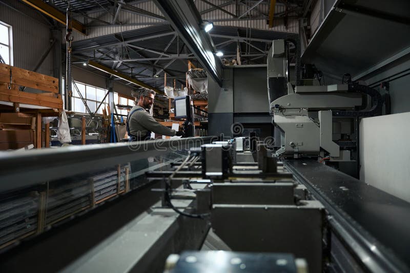Master Works on Special Equipment in a Modern Production Facility Stock ...