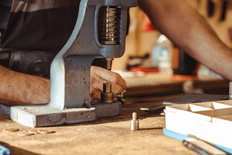 The Master Works with the Vice Stock Image - Image of craft, shirt ...