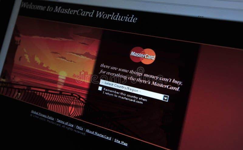 MasterCard.com Main Internet Page Editorial Photography - Image of ...