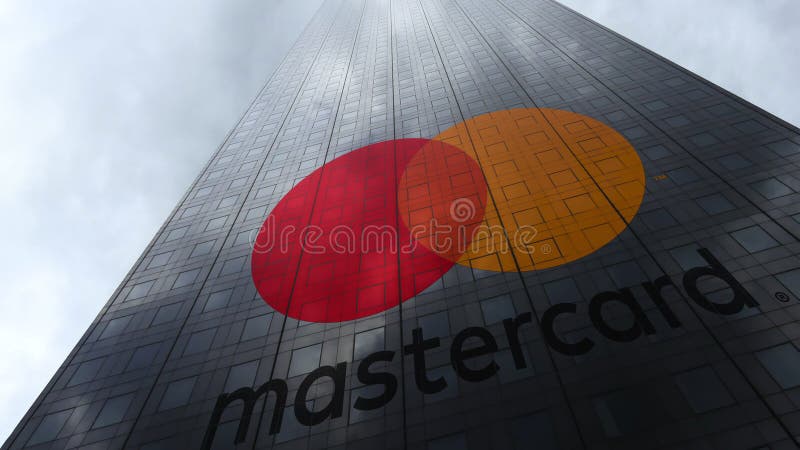 MasterCard Logo on a Skyscraper Facade Reflecting Clouds. Editorial 3D ...