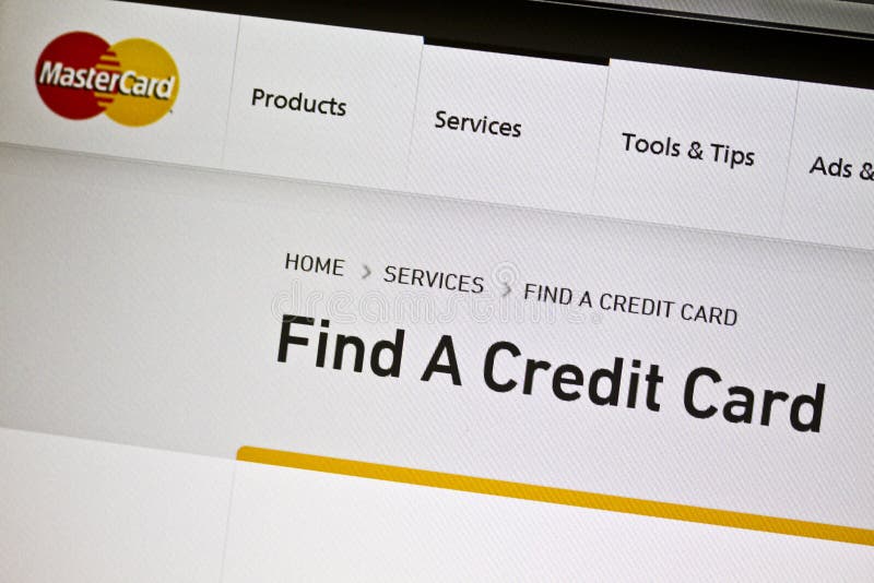 Mastercard website editorial stock photo. Image of hardware - 20397758