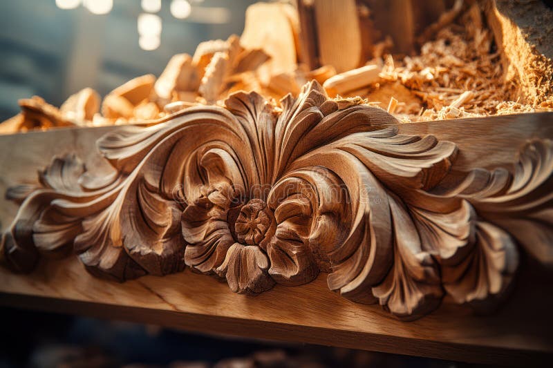 Masterful Carpentry: Closeup of Handcrafted Wooden Object with Natural ...