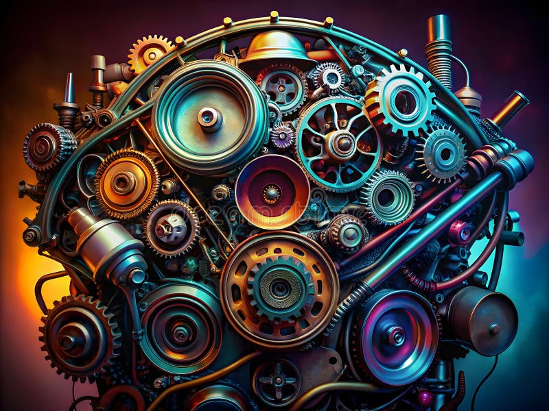 A Masterful Fusion of Industrial Gears and Mechanical Components an ...
