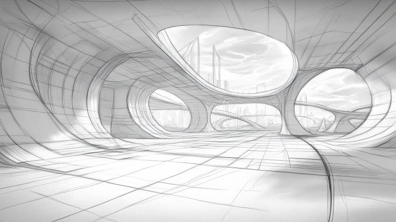 Masterful Visual Communication in Futuristic UX Design Sketch Stock ...
