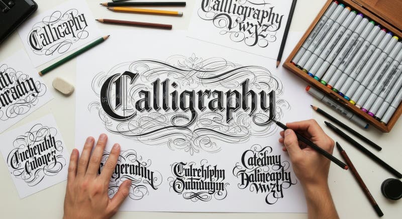 Mastering Hand Lettering Techniques Stock Illustrations – 1 Mastering ...
