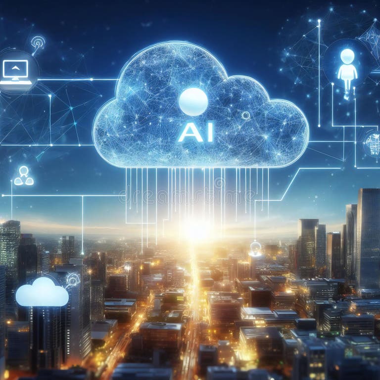 Mastering Cloud and Edge Computing with Deep Dive into AI Technology Ai Generated Stock ...