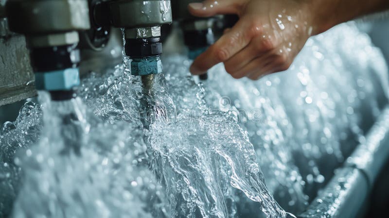 Mastering the Flow: Plumber at Work. Stock Illustration - Illustration ...