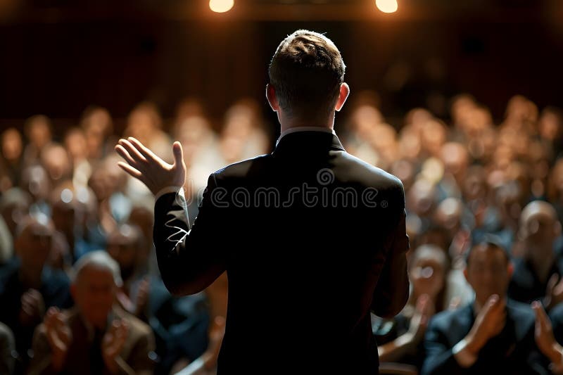 Mastering Public Speaking, a Speaker Addresses a Large Audience ...