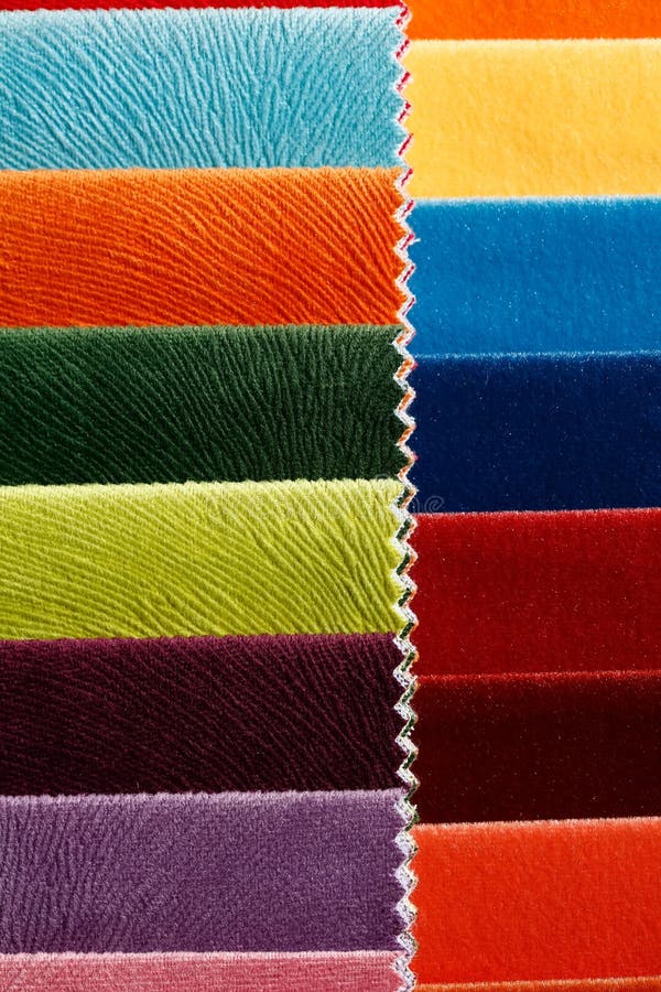 Masterly Bright Contrast Colourful Fabric Samples Close-up. Stock Photo ...