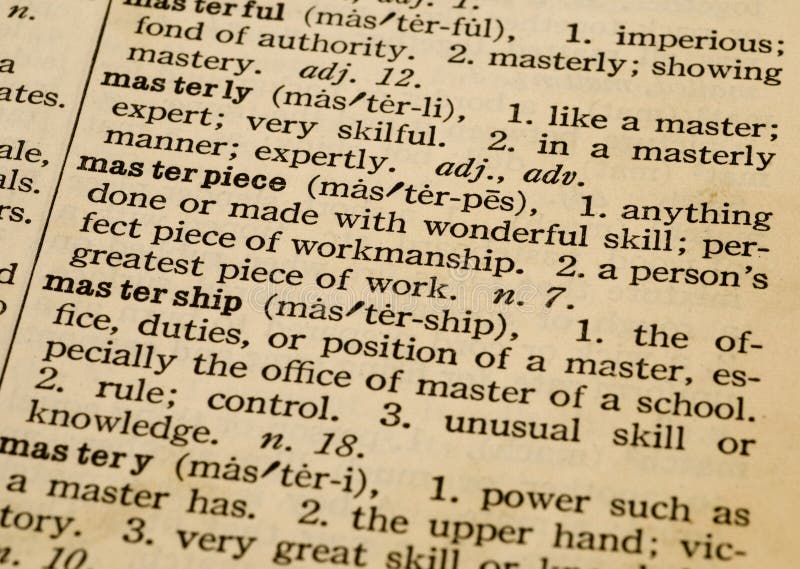 Masterpiece Definition stock photo. Image of words, text - 9451612