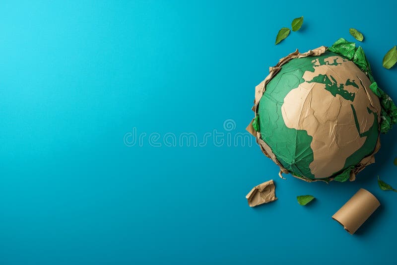 Masterpiece of Earth Globe Made from Cardboard, Showcasing Creativity ...