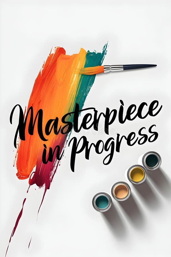 Masterpiece in Progress stock illustration. Illustration of work - 344279646