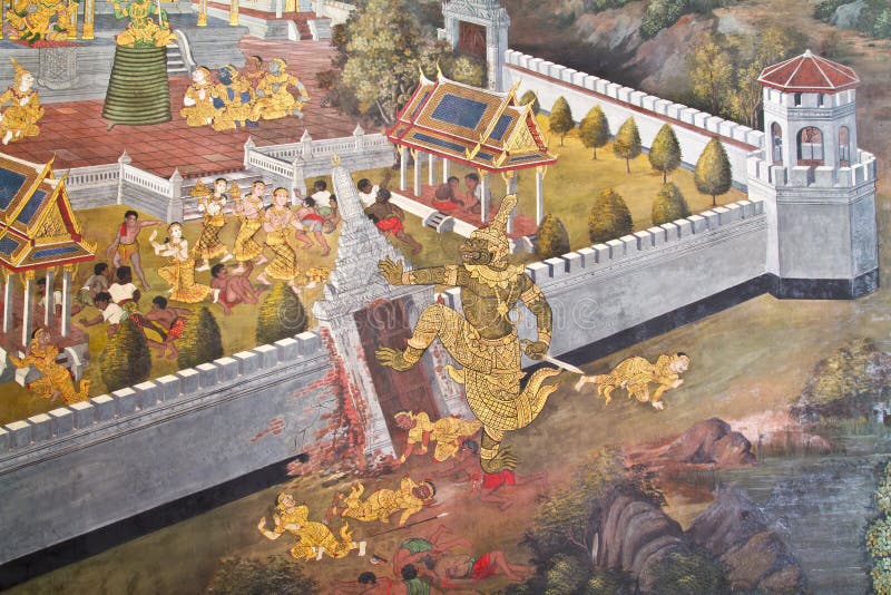 Masterpiece Ramayana Painting Stock Photo - Image of decoration ...