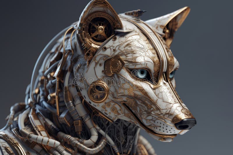 Cinematic 3D Coyote Robot in Rococo Style with Jellycat Inspiratio ...