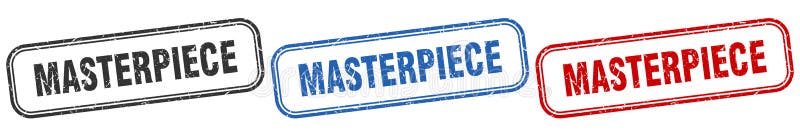 Masterpiece Square Isolated Sign Set. Masterpiece Stamp Stock Vector ...