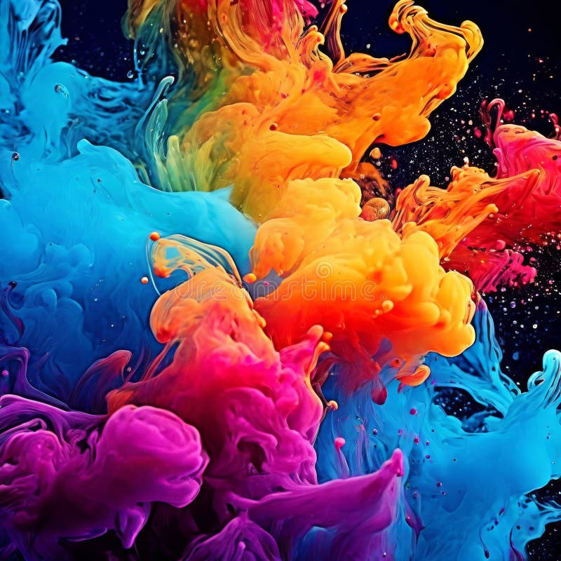 Masterpiece of Swirling Colors on Turbulent Flow Stock Illustration ...