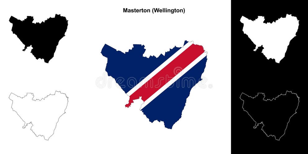 Masterton outline map stock vector. Illustration of boundaries - 335014525