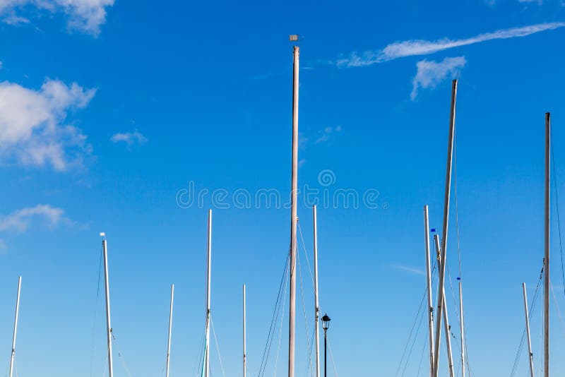 Masts of Boats stock photo. Image of looking, copy, coastal - 111552856
