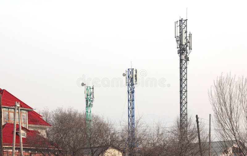 The Masts of Mobile Operators. Stock Image - Image of telemetry ...