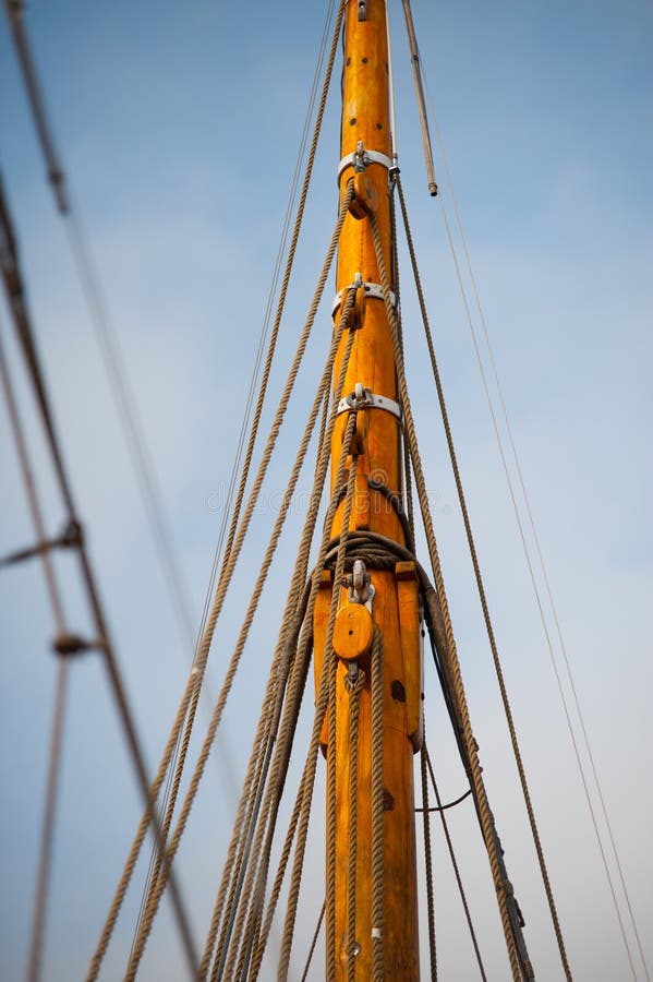 Masts of an Old Wooden Sail Ship Stock Photo - Image of maritime ...
