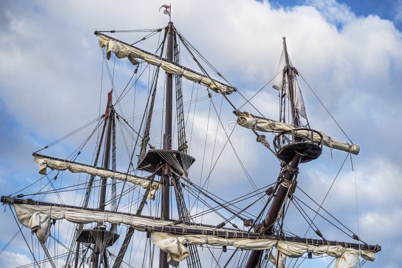 Rigging of an Old Pirate Ship in the Port of Torrevieja, Alicante ...