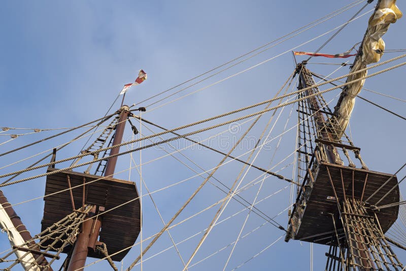 Rigging of an Old Pirate Ship in the Port of Torrevieja, Alicante ...