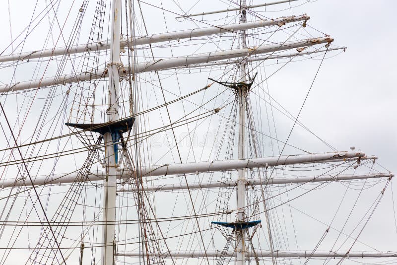 Masts and Rigging of a Sailing Ship Editorial Stock Photo - Image of ...