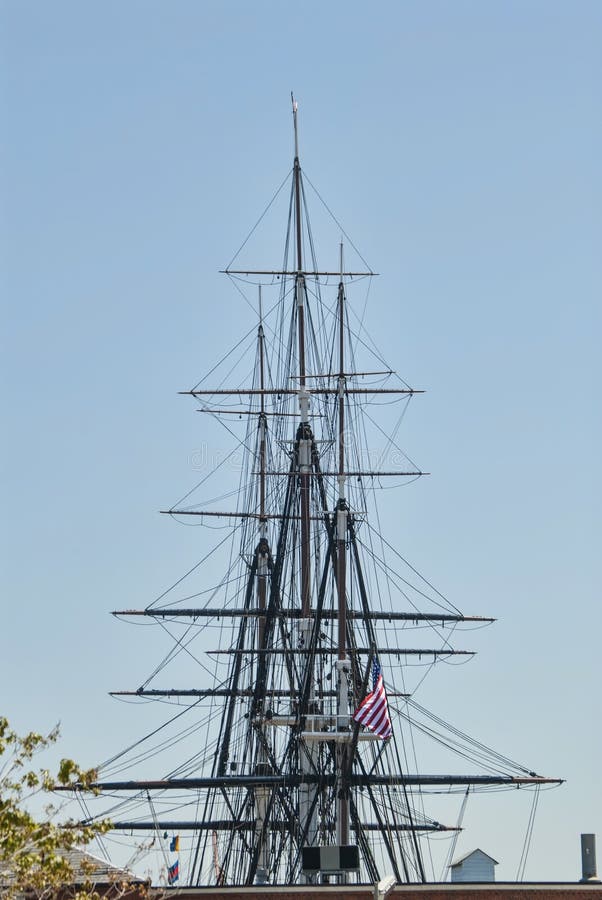 Masts & RIgging of USS Constitution Stock Image - Image of legacy ...