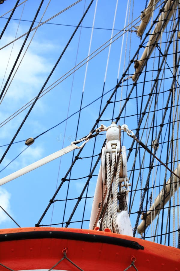 Masts and Rope of Sailing Ship. Stock Photo - Image of rope, craft ...