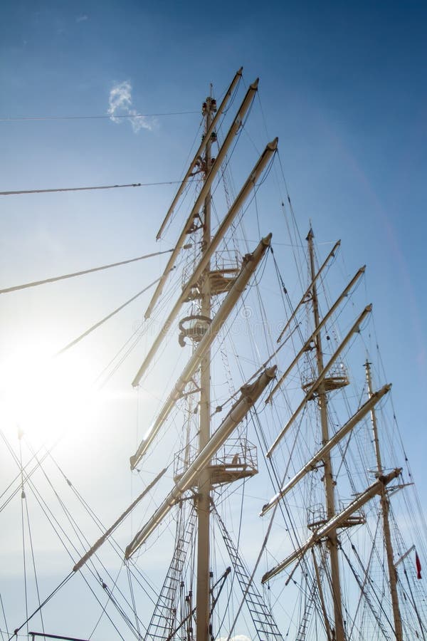 Masts of sail vessel stock image. Image of finland, abstract - 95646089