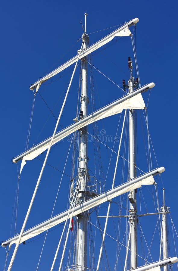 Masts of sailing ships stock photo. Image of detail, plank - 44468880