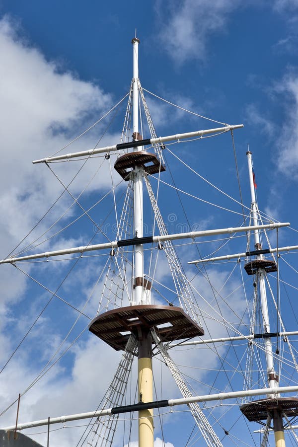 Masts of the ship stock image. Image of boat, shipping - 11333213