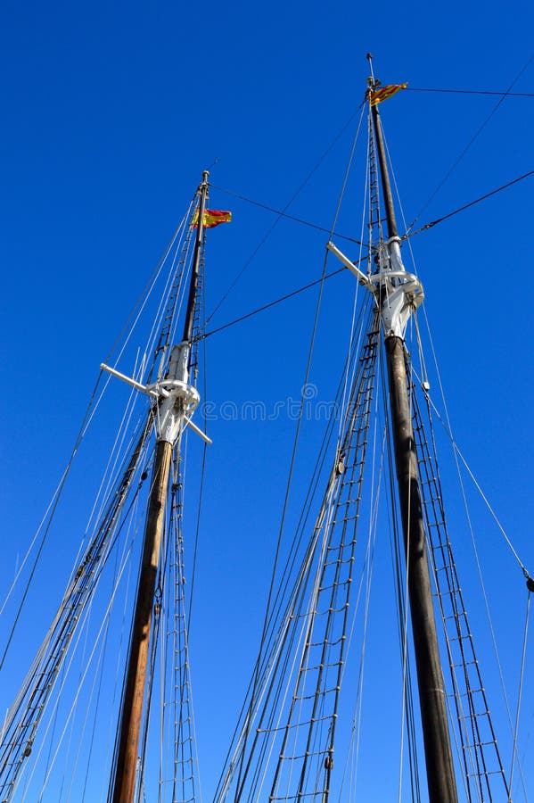 Masts of two ships stock image. Image of masts, lake - 56864281