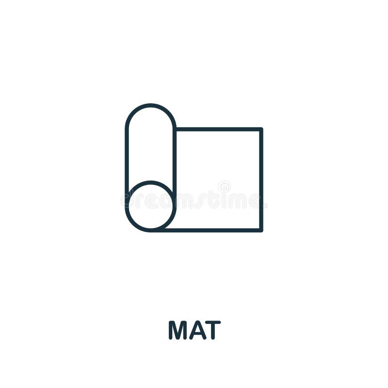 Mat Icon. Thin Outline Style Design from Fitness Icons Collection Stock ...