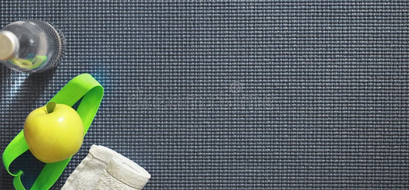 Mat for Practicing Yoga on the Floor. Healthy Lifestyle Stock Photo ...