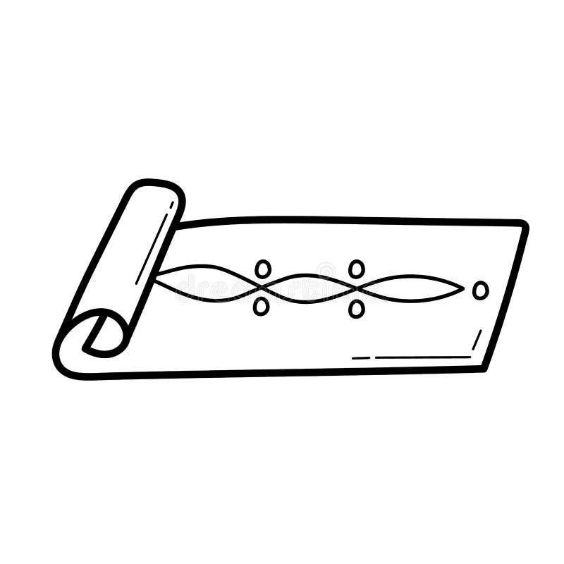 Mat for Yoga. Simple Vector Icon in Doodle Style Isolated on White ...