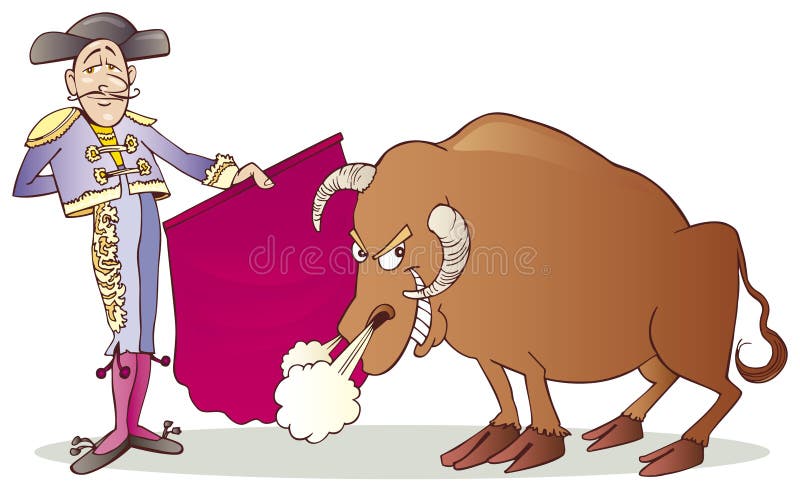 Matador and Bull stock vector. Illustration of spectacle - 9297351