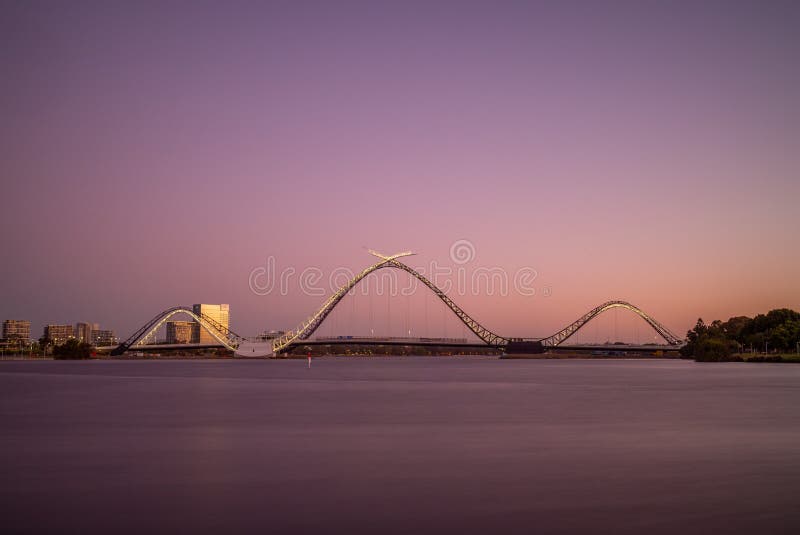 Matagarup Bridge in Perth, Australia at Dusk Editorial Image - Image of ...