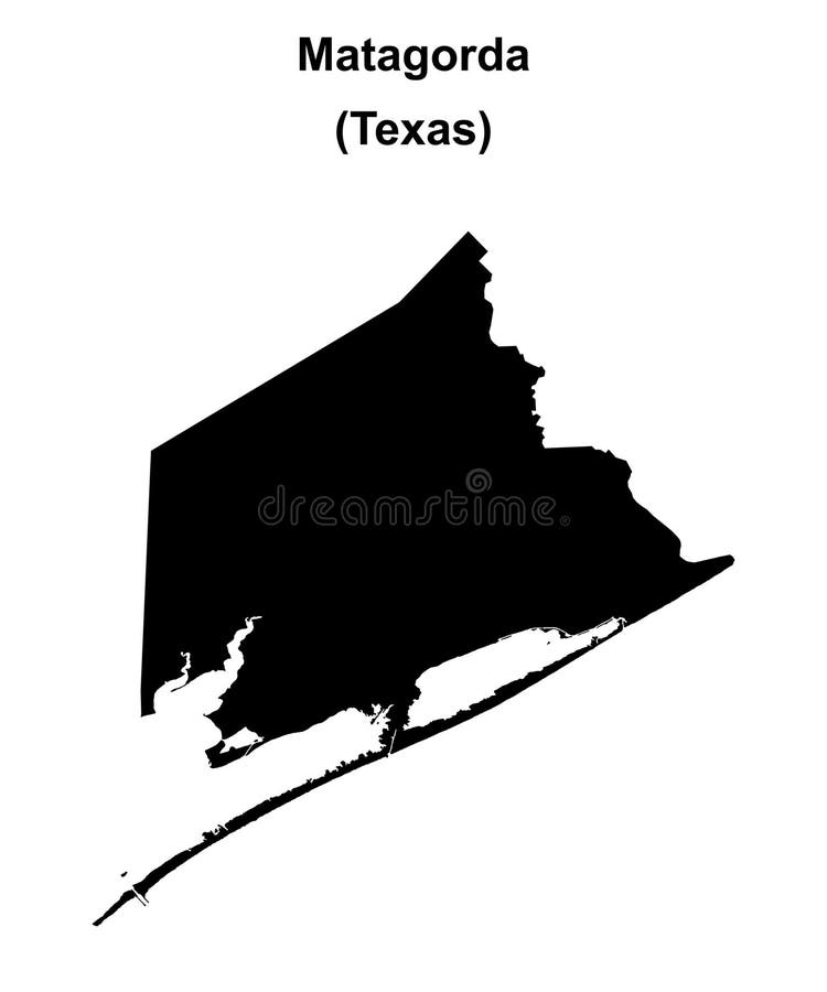 Matagorda outline map stock vector. Illustration of template - 361792930