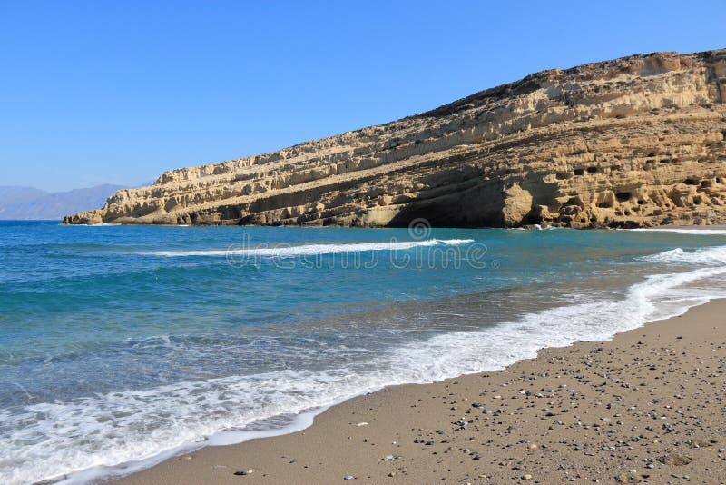 Matala, Crete - Red Beach stock image. Image of orange - 31264047