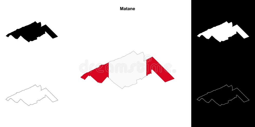 Matane outline map stock vector. Illustration of boundaries - 361011327