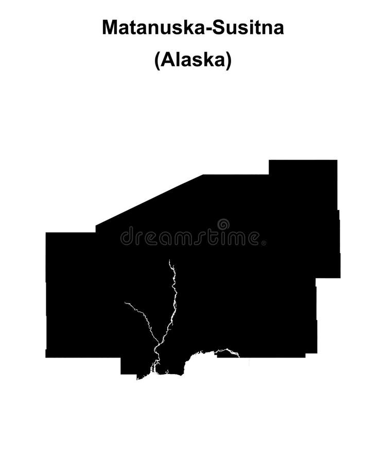 Matanuska-Susitna Outline Map Stock Vector - Illustration of susitna ...