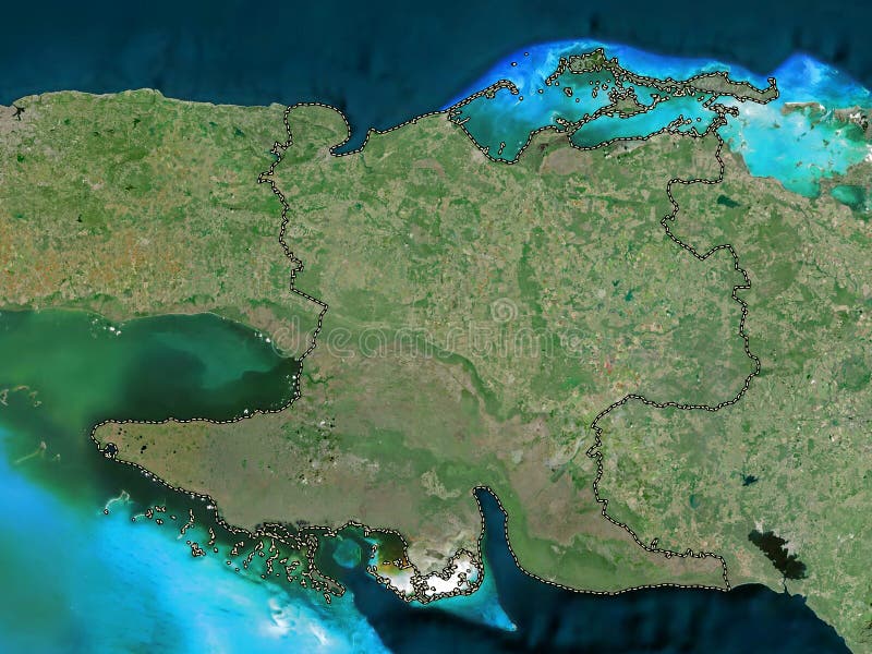 Matanzas, Cuba. High-res Satellite. No Legend Stock Illustration ...