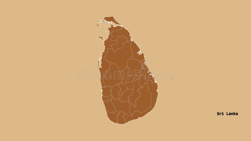 Matara Location. Sri Lanka. Solid Patterned Map Stock Video - Video of ...