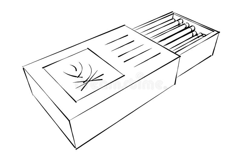 Matches and Box Sketch Doodle Icon Stock Vector - Illustration of ...