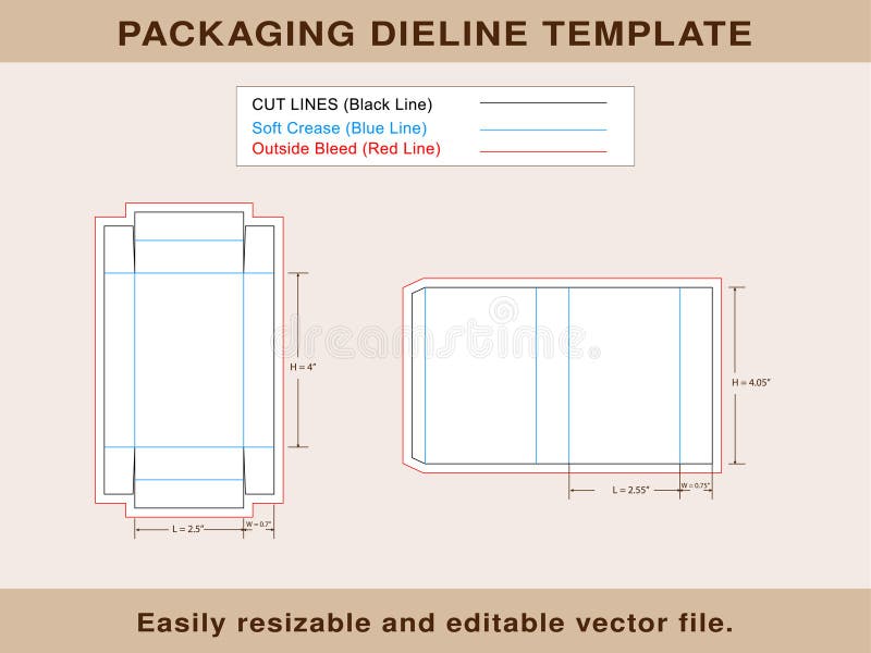 Match Box, Drawer Box, Sliding Box, Dieline Template Stock Vector ...