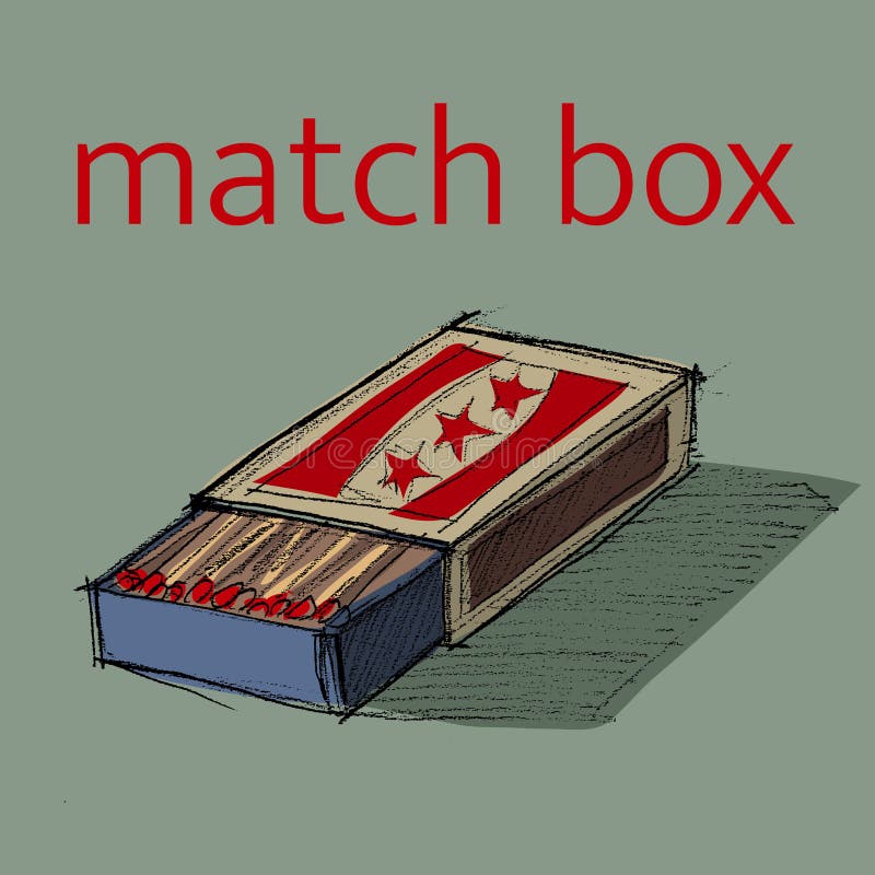 Match box drawing sketch stock illustration. Illustration of fire ...