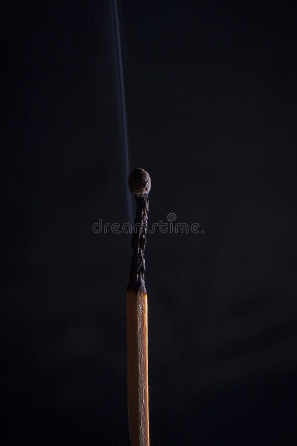 A Match Burned and Extinguished with a Thread of Smoke Stock Image ...